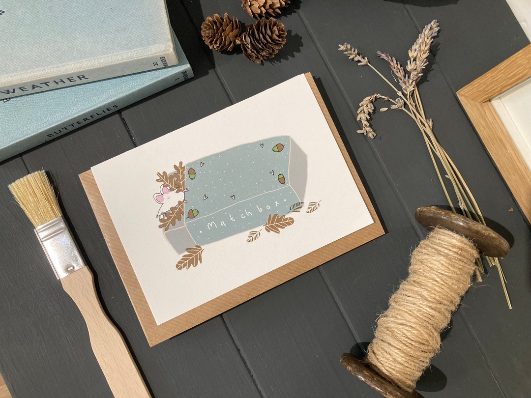 Nap Time Greetings Cards With Little Mouse Snuggled up in Matchbox ...