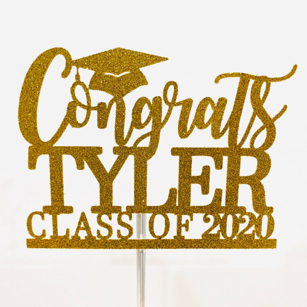 2025 Personalized Grad Glitter Cake Topper, 2025 Graduation Cake Topper ...