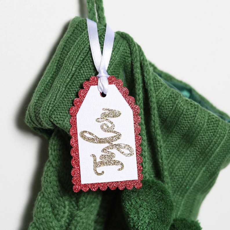 Christmas Stocking Name Tags, Personalized Christmas Stocking Name Tags ...