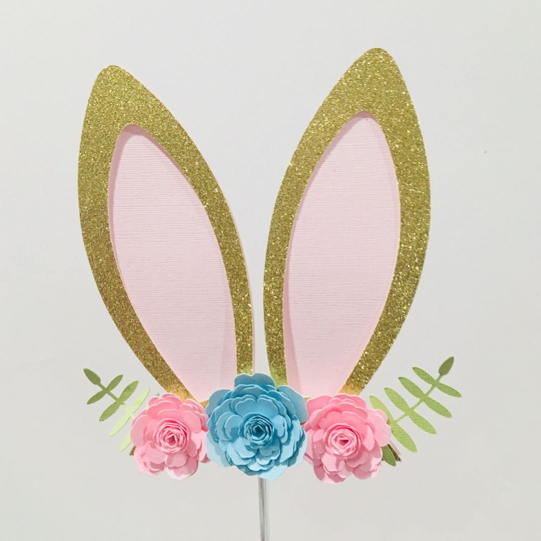 Bunny Ear Cake Topper, First Birthday Cake Topper, Birthday Bunny Ears ...