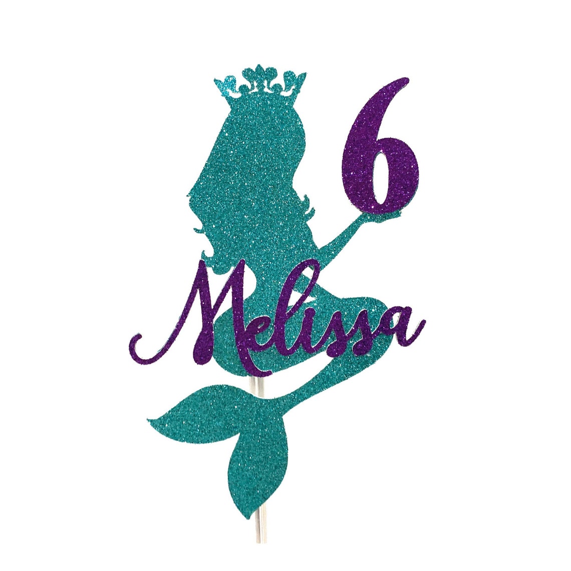 Personalize Glitter Mermaid Name Cake Topper Mermaid Topper - Etsy