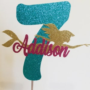 Personalize Glitter Mermaid Name Cake Topper, Mermaid Topper, Mermaid ...