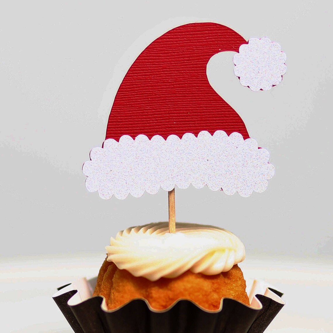 12pc Christmas Cupcake Toppers Christmas Hat Cupcake Topper - Etsy