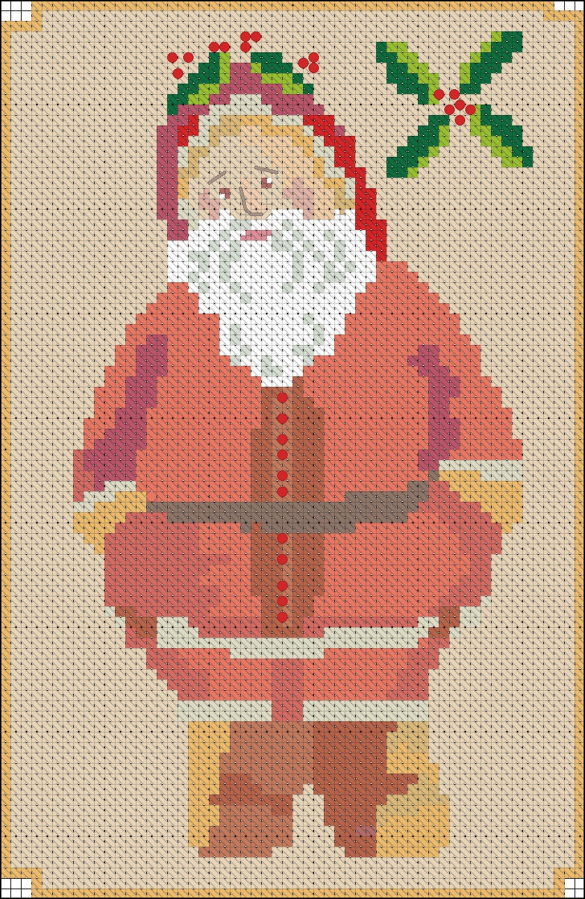 Vintage Santa Needlepoint or Cross Stitch Pattern - Etsy
