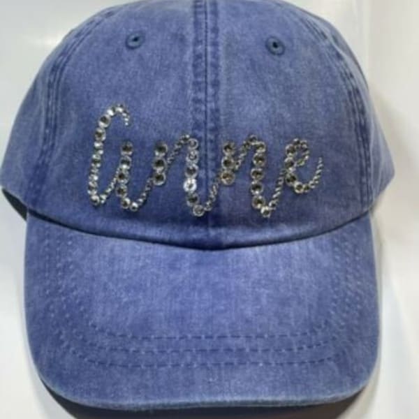 Rhinestone Baseball Cap - Etsy