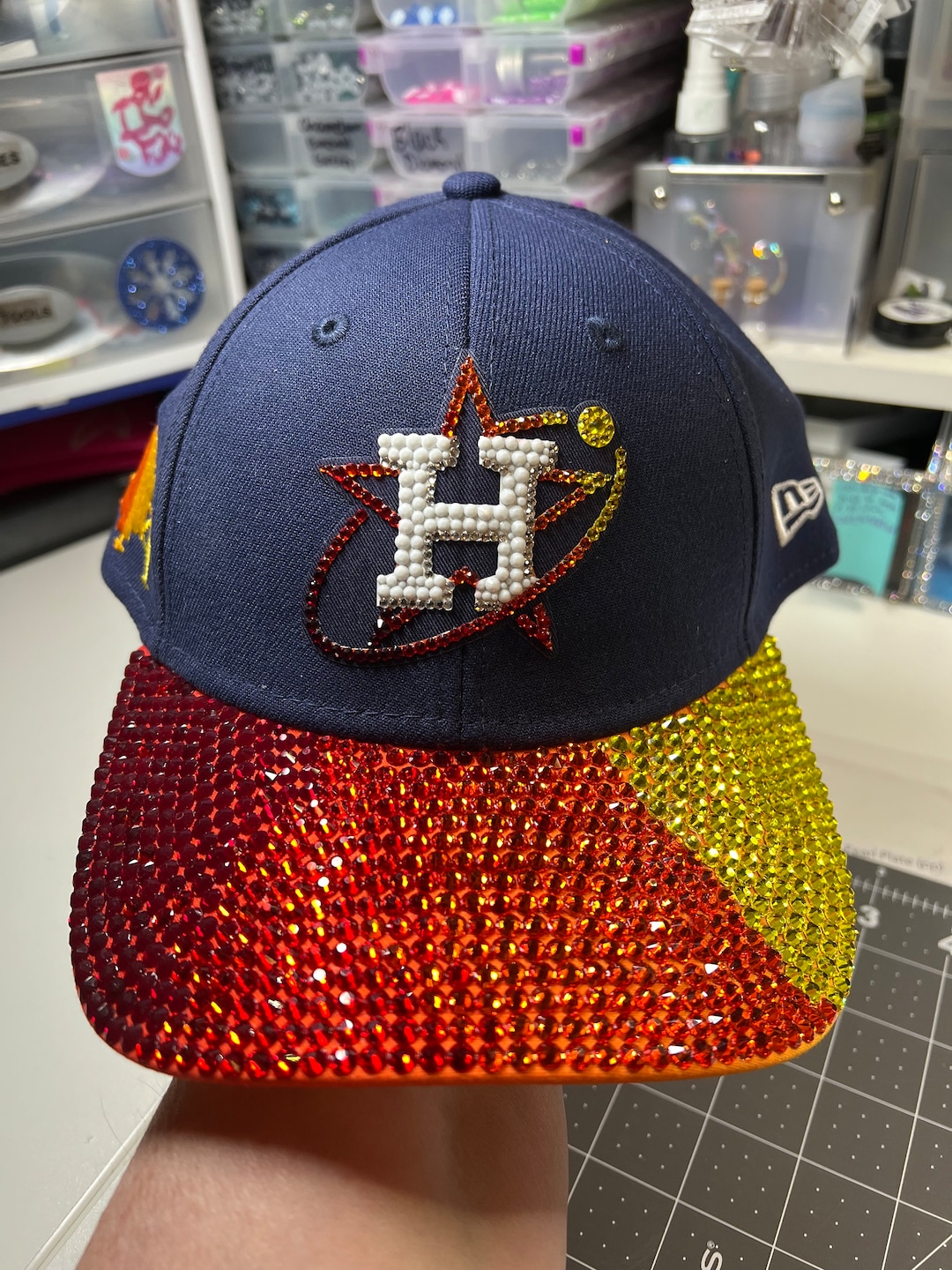 Rhinestone Blinged Out Space City ASTROS Hat - Etsy
