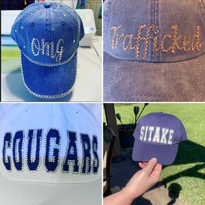 Rhinestone Hat Baseball Cap Custom Made Handmade Bling/glam ...