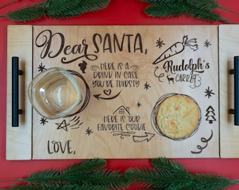 Dear Santa Cookie and Milk Tray - Etsy