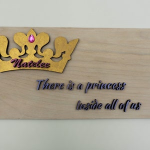 Princess Crown Wood Sign With Name | Nursery Decor | Kids Name Sign ...