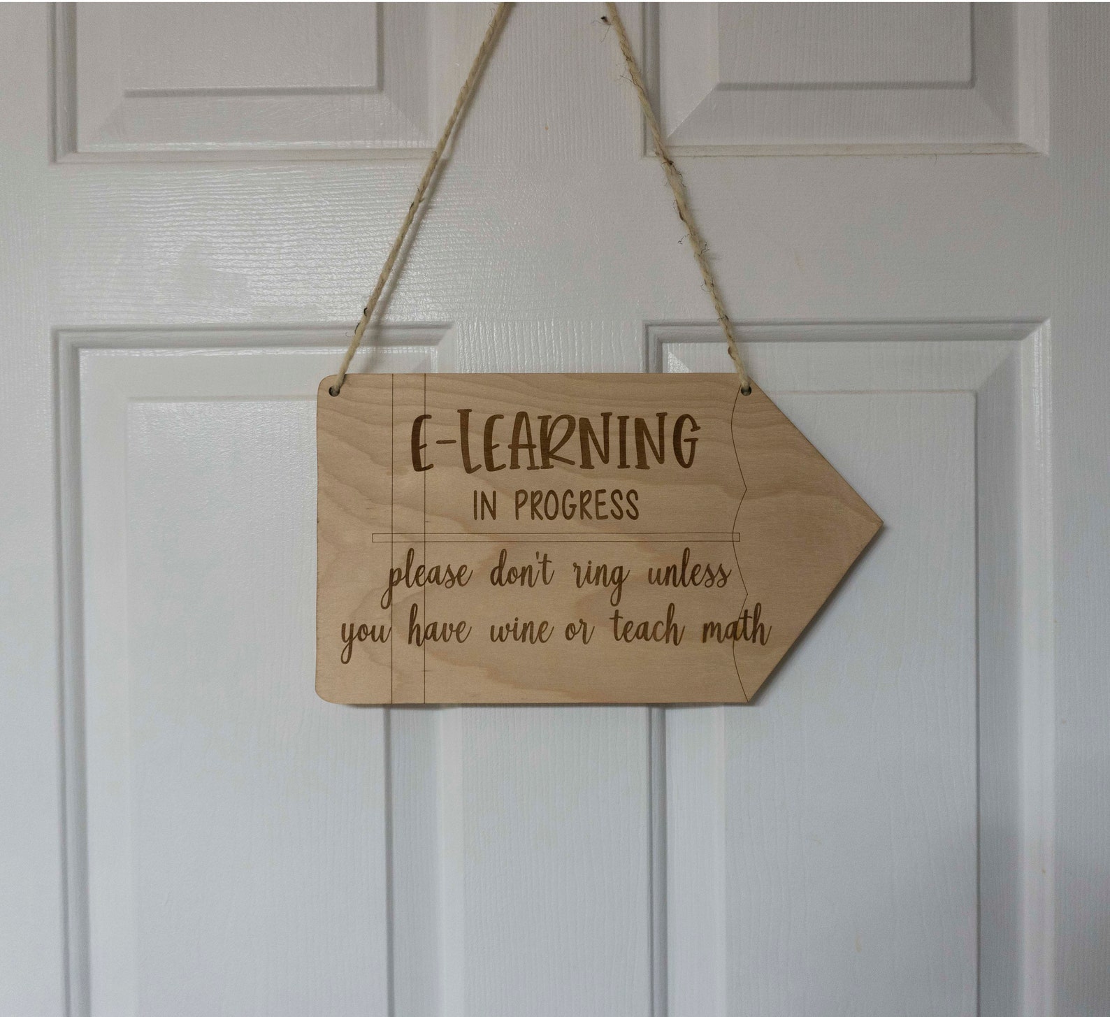 E-learning in Progress Wood Door Sign: Virtual Learning Decor - Etsy