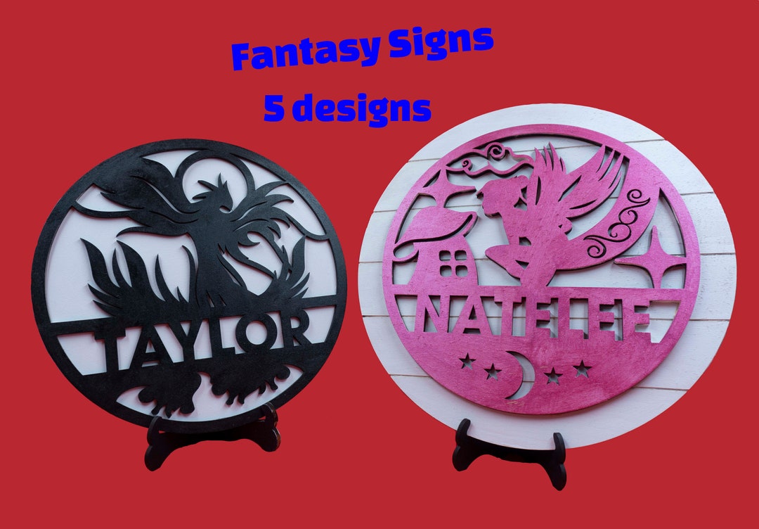 Custom Wood Round Fantasy Signs Choose From Mermaid, Fairy, Dragons ...