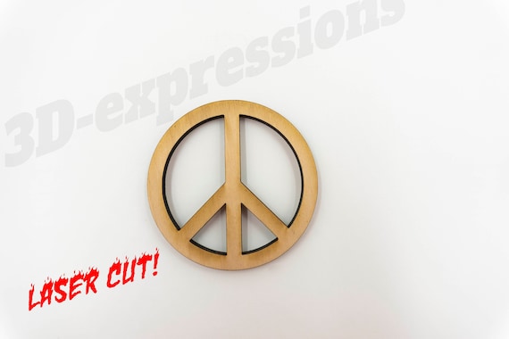 Peace Sign Laser Cut Wood Sign | Etsy