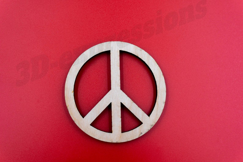 Peace Sign Laser Cut Wood Sign | Etsy