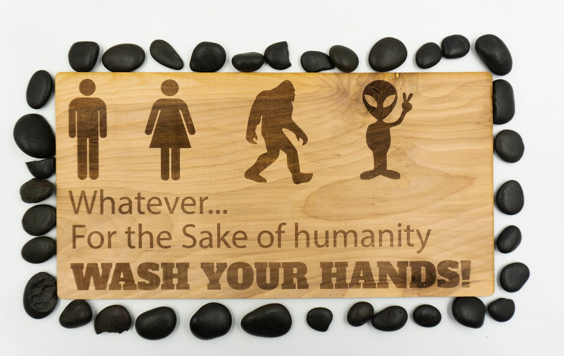 Wash Your Hands Bathroom Sign Customizable Funny Wood Sign - Etsy