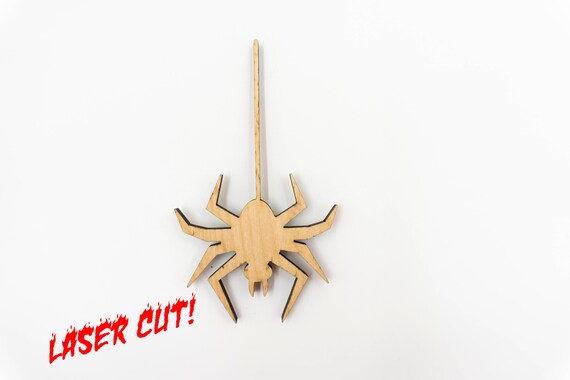 Spider With Web Laser Cut Wood Decoration Sign Ornament - Etsy