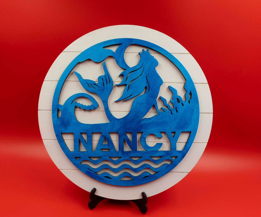 Personalized Mermaid Wood Name Sign: Kids Room Decor - Etsy