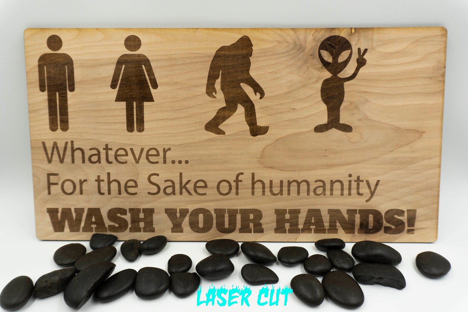 Wash Your Hands Bathroom Sign Customizable Funny Wood Sign - Etsy