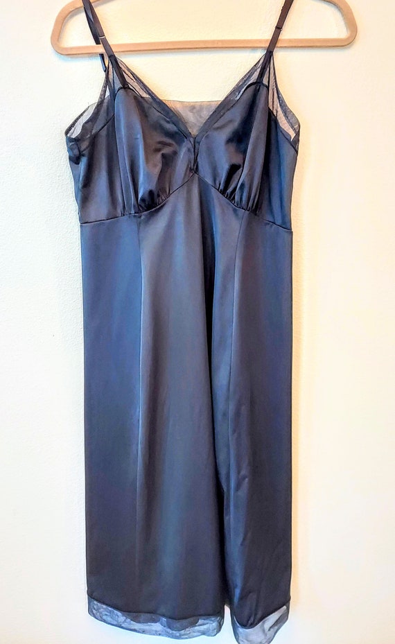1960s Elegant Pin Up Black Full Slip - Large - Gem