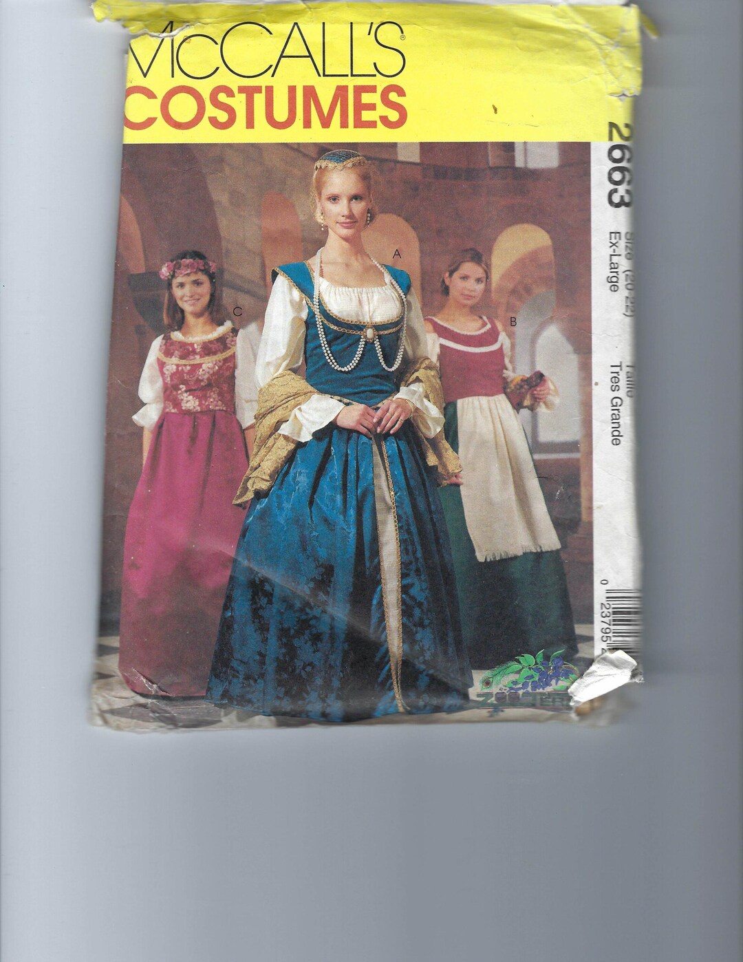 Mccalls Costume Pattern 2663 Medieval Woman's Pattern Size 20-22 - Etsy