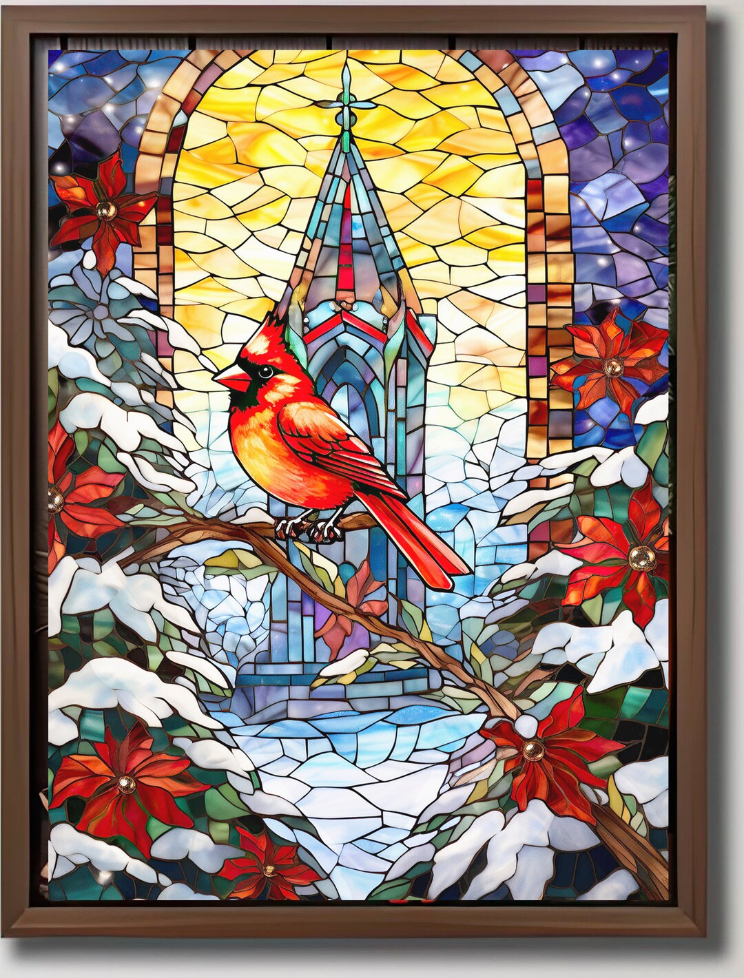 The Chapel Cardinal Stained Glass Painting Effect - Etsy