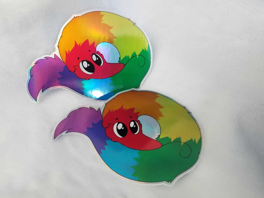 Iridescent Rainbow Worm Sticker - Etsy