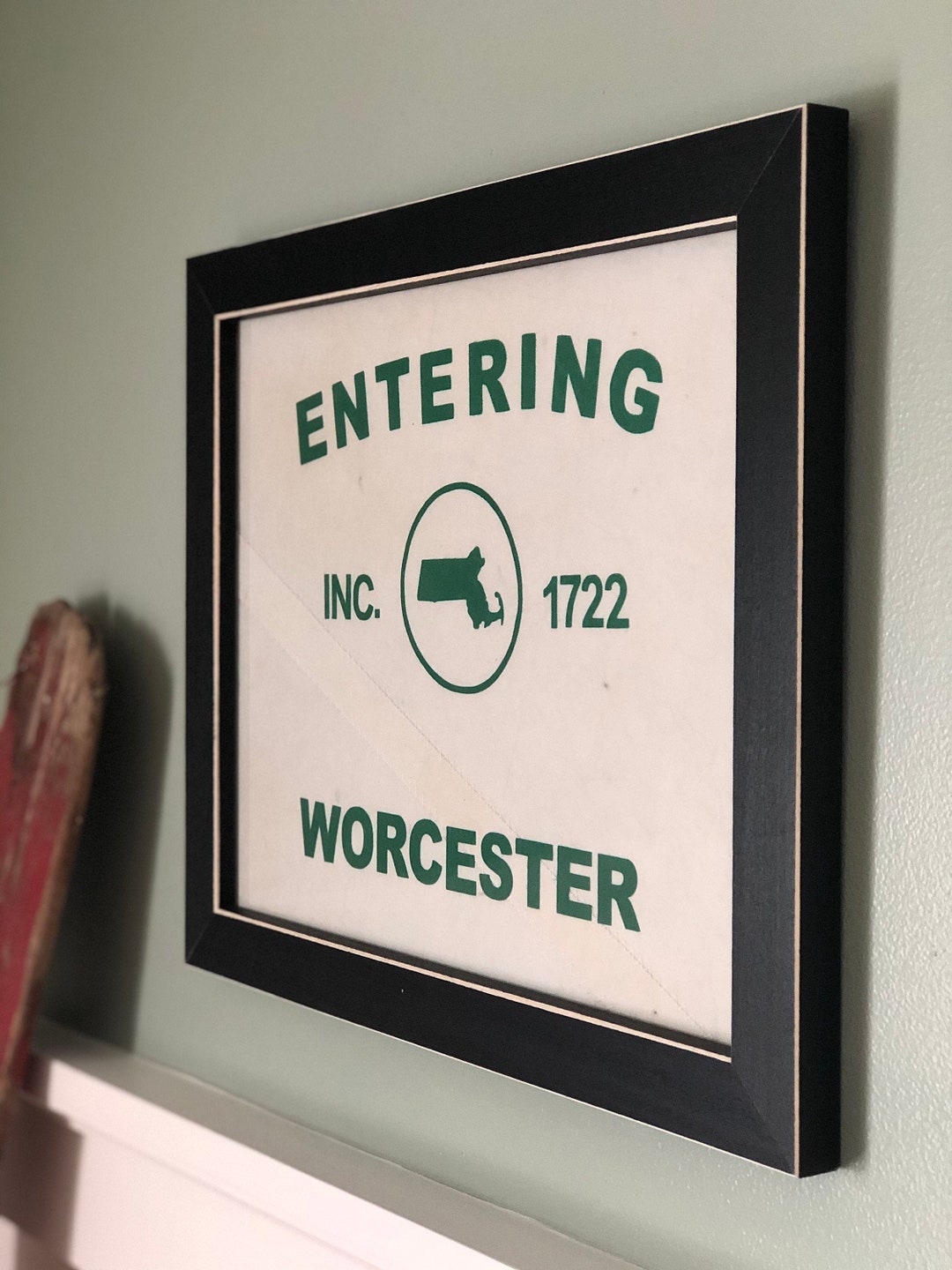 ENTERING WORCESTER Framed Wall Art With Retired Sailcloth - Etsy New ...