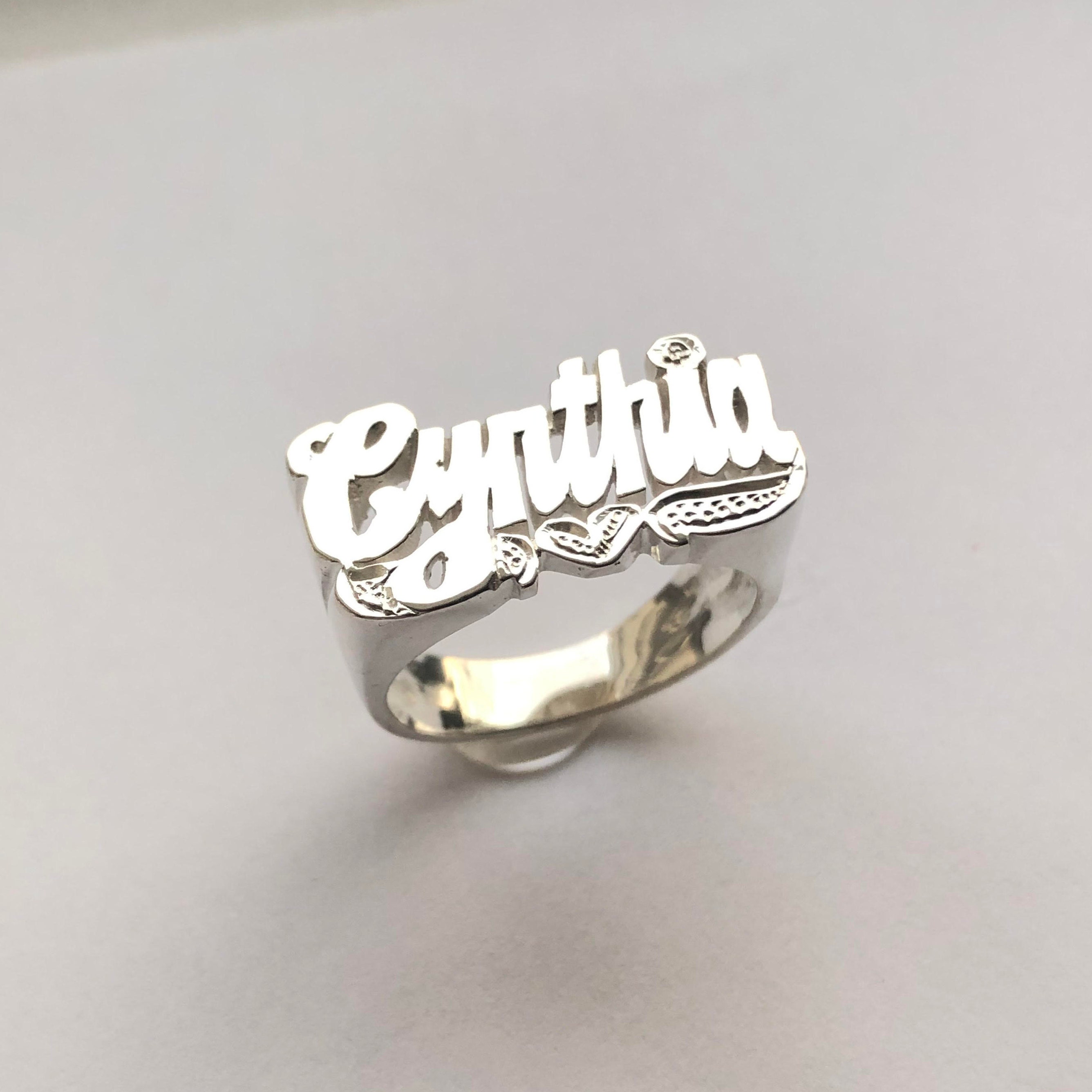 Personalized Name Ring in Sterling Silver | Etsy