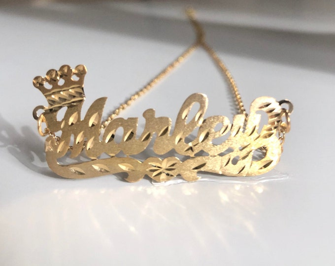 Personalized Name Plate Necklace in Sterling Silver With Florentine ...