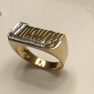 Personalized Name Ring in Sterling Silver With Gold Plate - Etsy