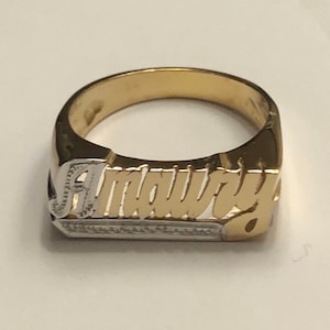 Personalized Name Ring in Sterling Silver With Gold Plate - Etsy