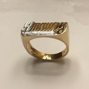 Personalized Name Ring in Sterling Silver With Gold Plate - Etsy