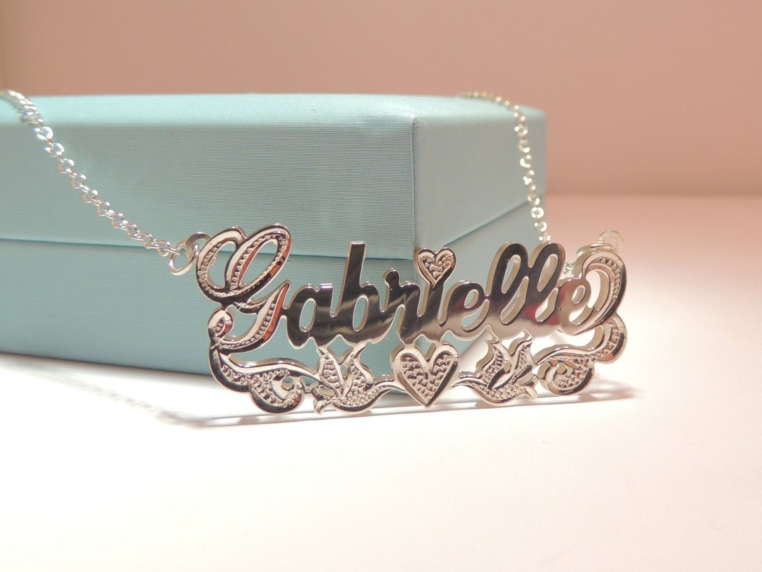 Personalized Double Name Plated Necklace in Sterling Silver - Etsy