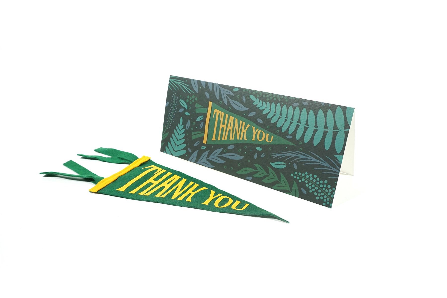 Thank You Greeting Card & Matching Mini Pennant - Etsy