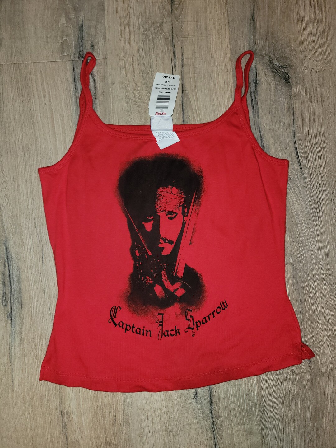 Jack Sparrow Johnny Depp Pirates Vtg HOT TOPIC Nwt Y2k Tank Top Fangirl ...