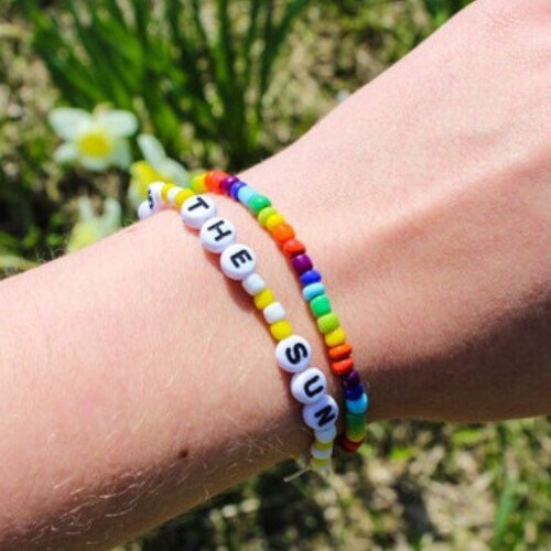Personalized Custom Beaded Name Bracelets Custom Word Beaded - Etsy