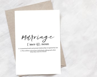 Funny Marriage Definition - Etsy