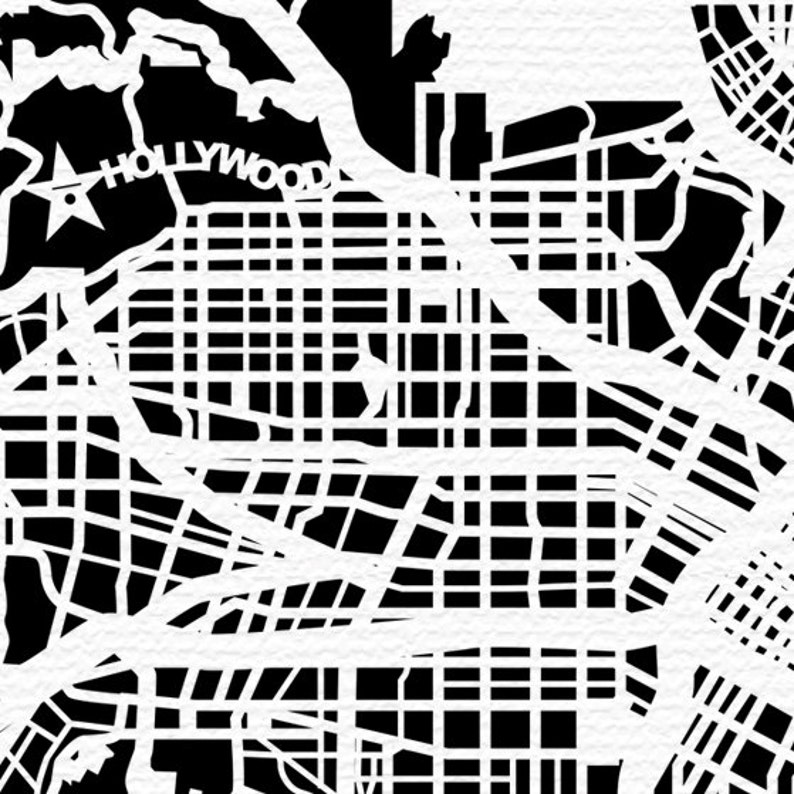 Paper Cut Map Los Angeles 1212 In. Paper Art IDEAL GIFTS - Etsy