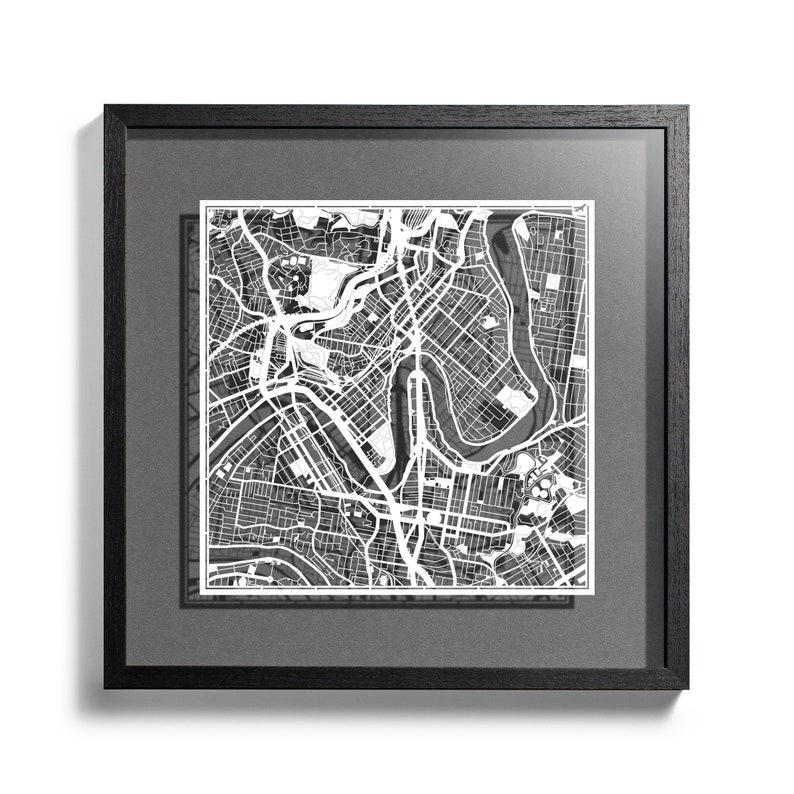 Sydney /brisbane Paper Cut Map 12×12 In. Paper Art IDEAL GIFTS - Etsy