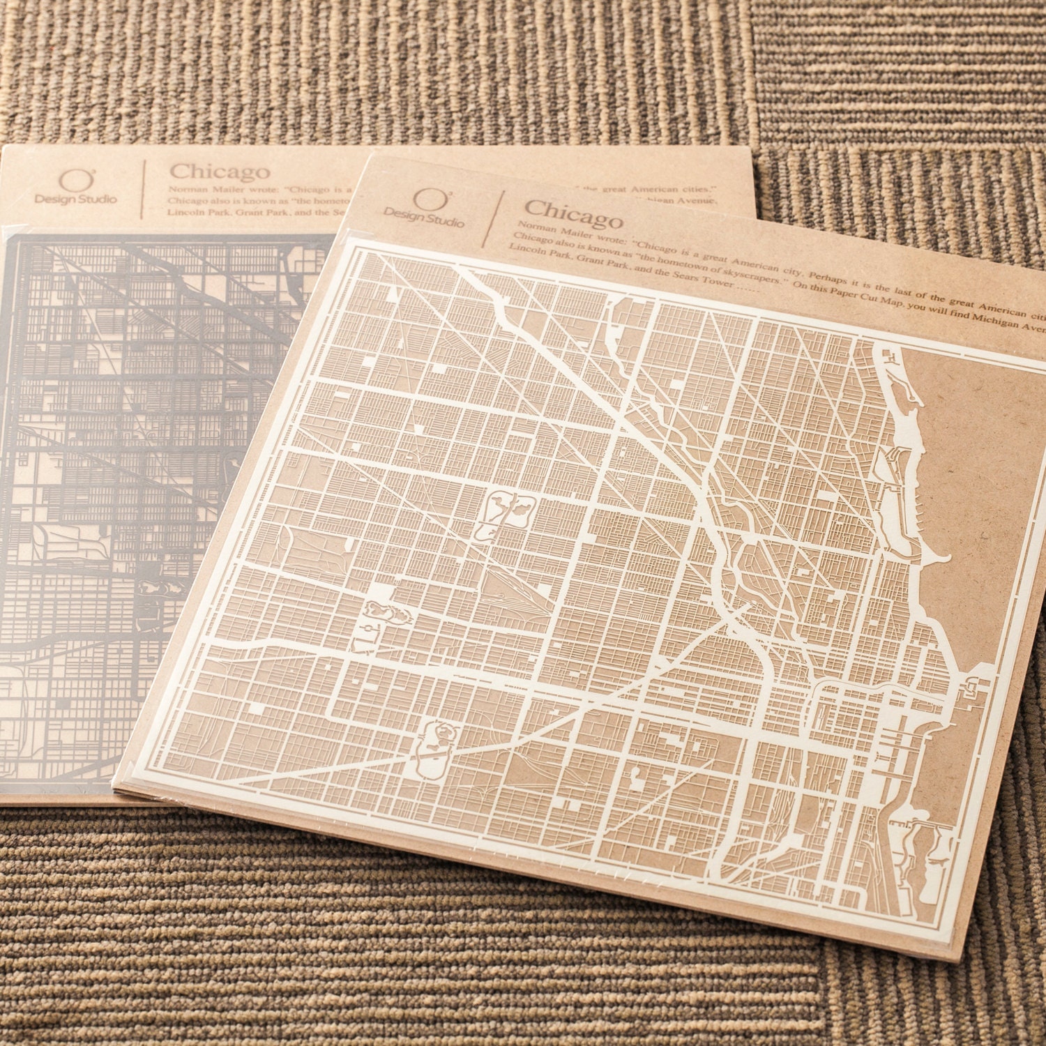 Paper Cut Map Chicago 1212 In. Paper Art IDEAL GIFTS | Etsy