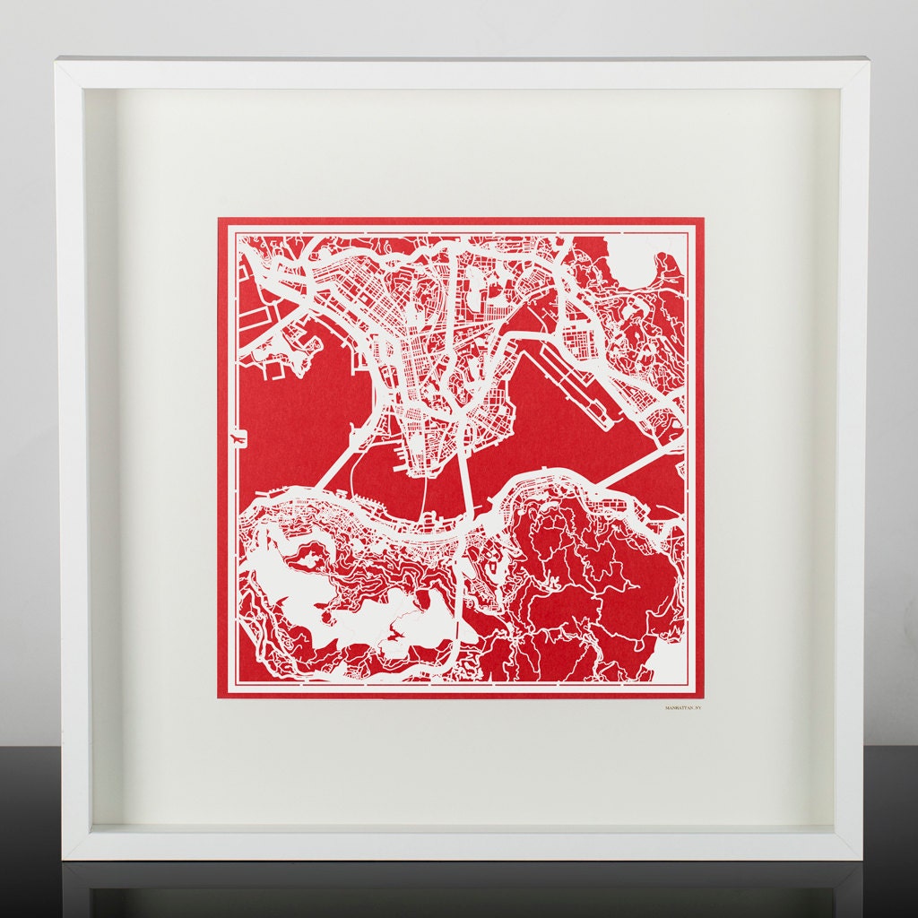 Hong Kong / Shenzhen Paper Cut Map 1212 In. Paper Art IDEAL - Etsy