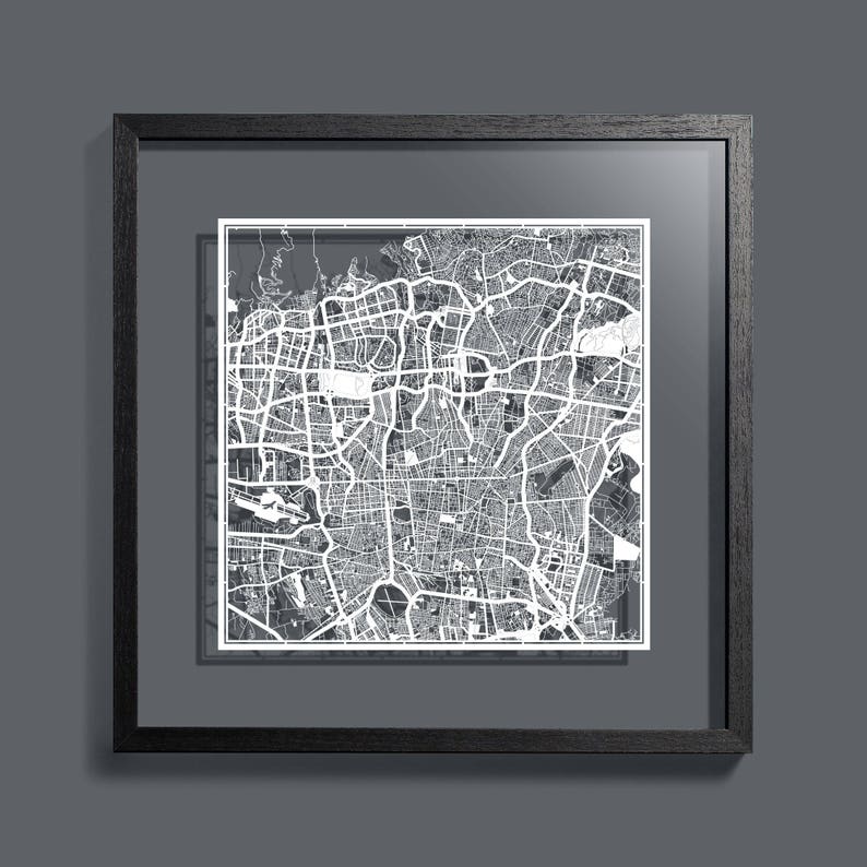 Paper Cut Map Tehran 1212 In. Paper Art IDEAL GIFTS | Etsy