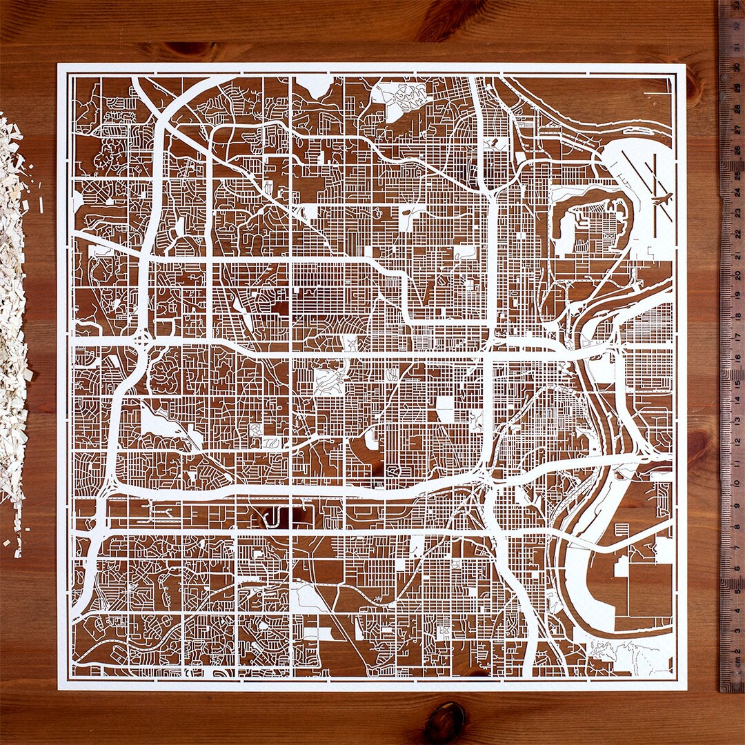 Paper Cut Map Omaha, Lincoln, NE 12×12 In. Paper Art IDEAL GIFTS - Etsy