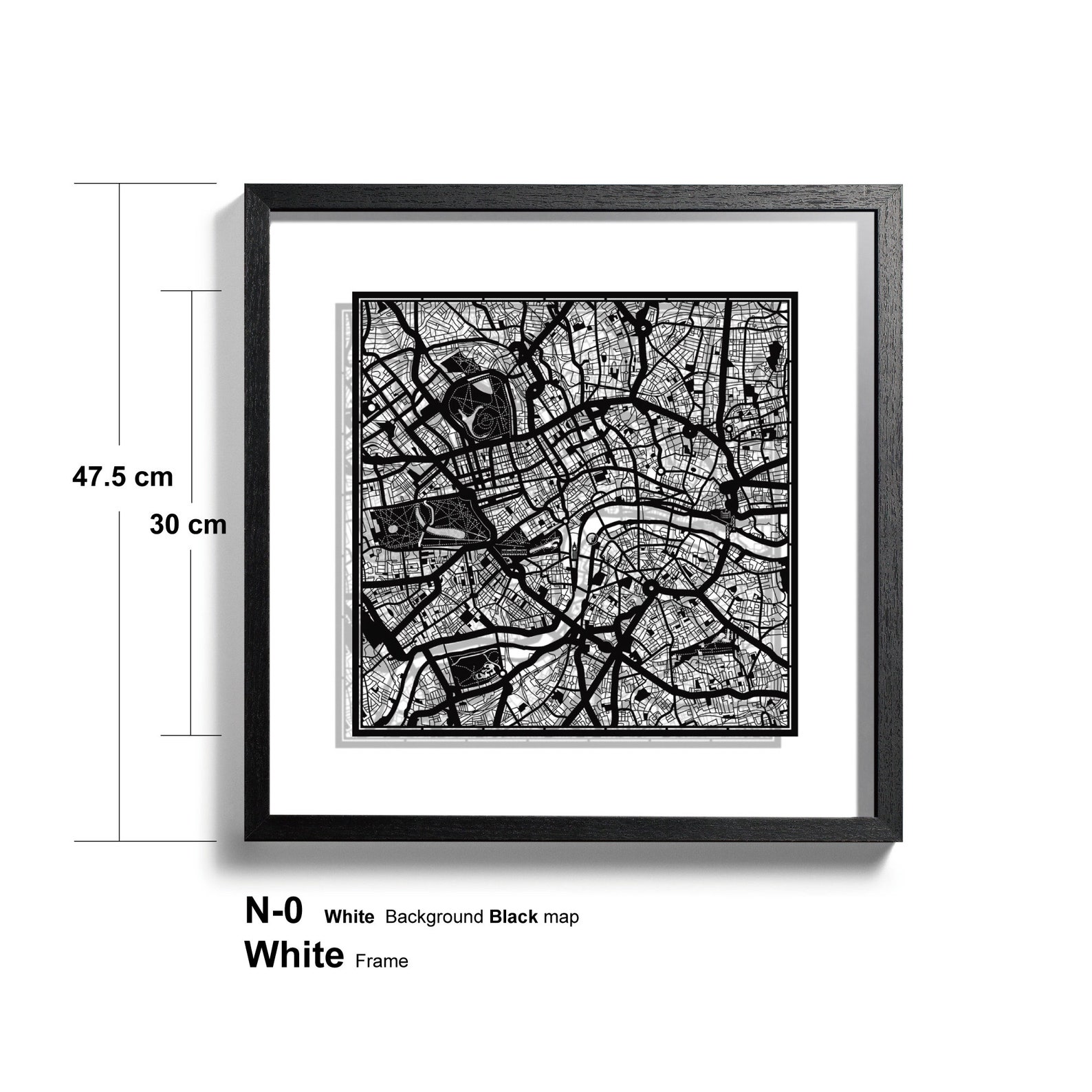 Custom 3D Framing Map 4747cm Frame With 3030cm Map. 12 - Etsy