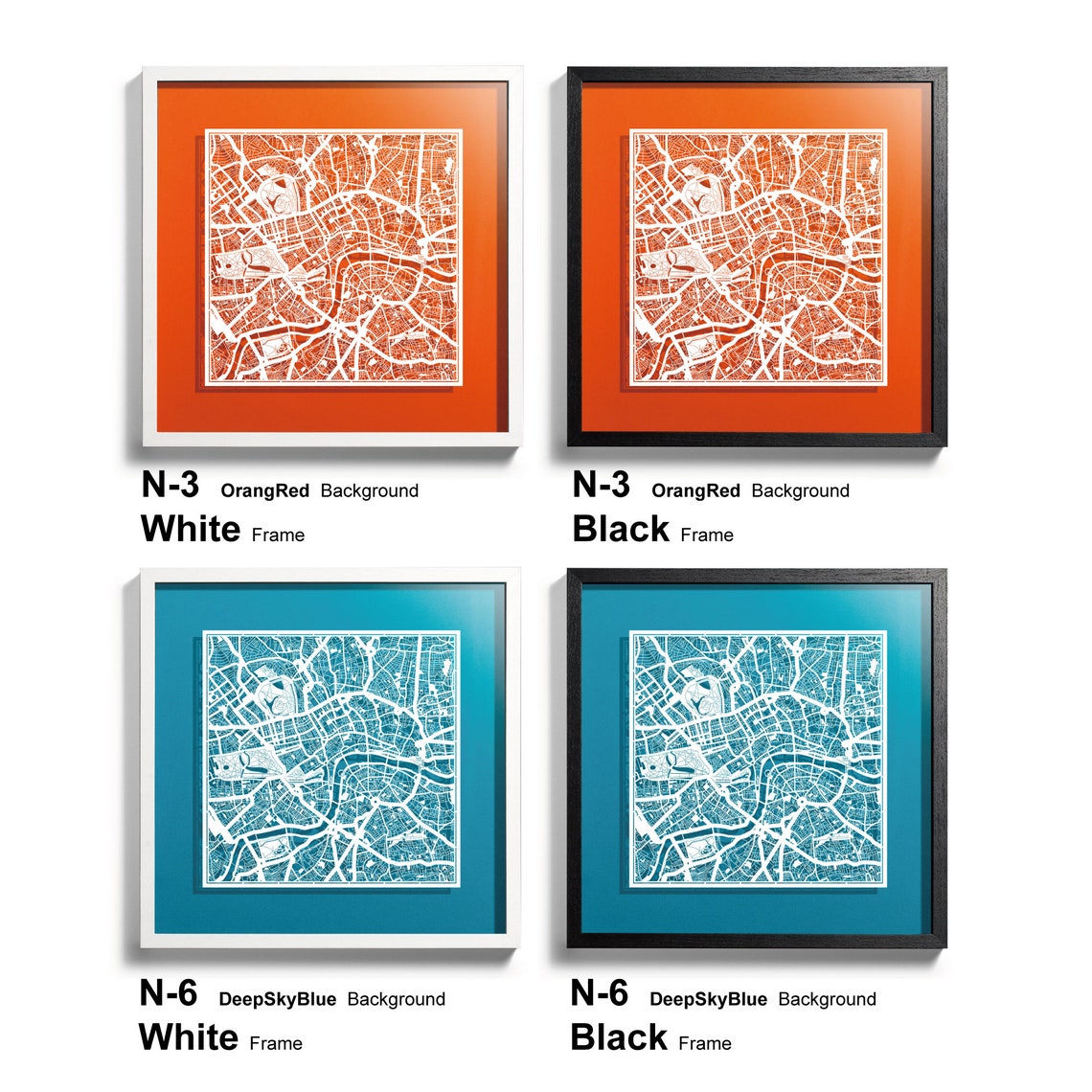 Custom 3D Framing Map 4747cm Frame With 3030cm Map. 12 - Etsy