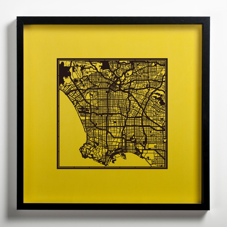 Paper Cut Map Los Angeles 1212 In. Paper Art IDEAL GIFTS - Etsy