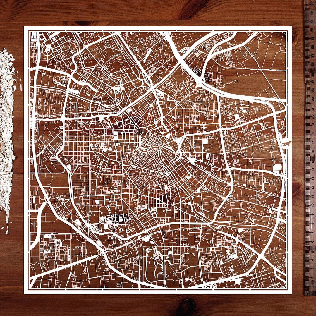 Tianjin / Baoding Paper Cut Map, 12×12 In. Paper Art IDEAL GIFTS - Etsy