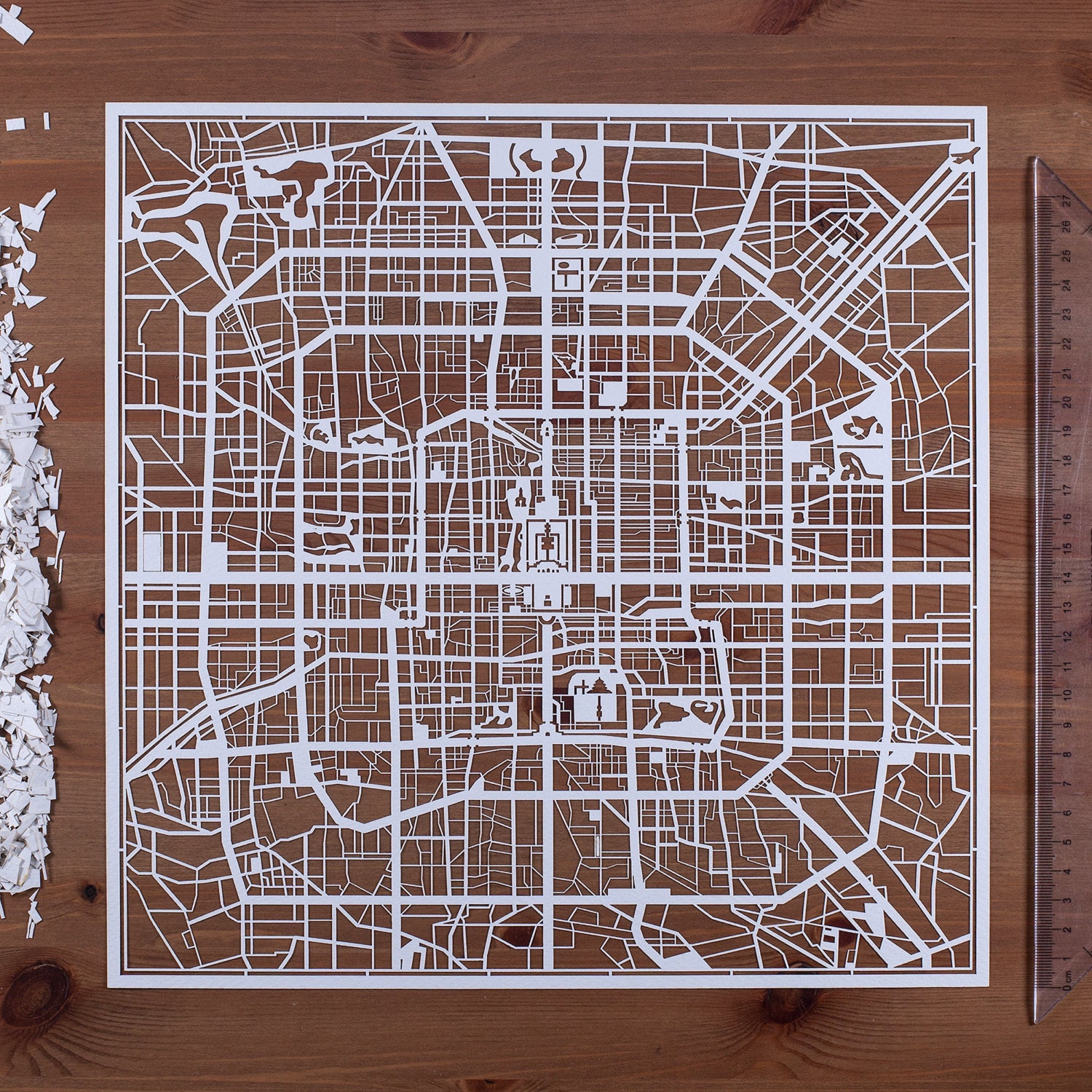 Paper Cut Map Beijing 1212 In. Paper Art IDEAL GIFTS - Etsy