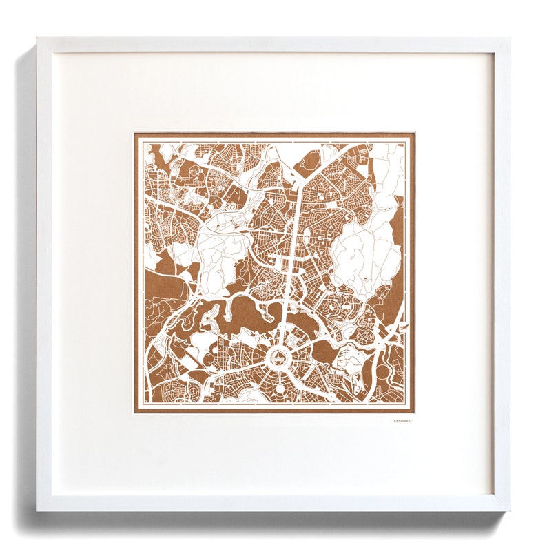 Melbourne / Canberra Paper Cut Map, 12×12 In. Paper Art IDEAL GIFTS - Etsy