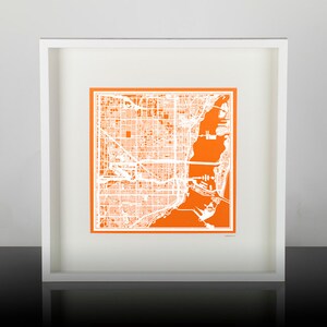 Paper Cut Map Miami 12×12 In. Paper Art IDEAL GIFTS - Etsy