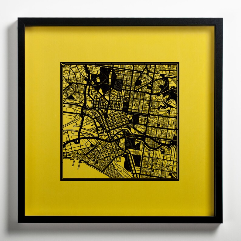 Melbourne / Canberra Paper Cut Map, 12×12 In. Paper Art IDEAL GIFTS - Etsy